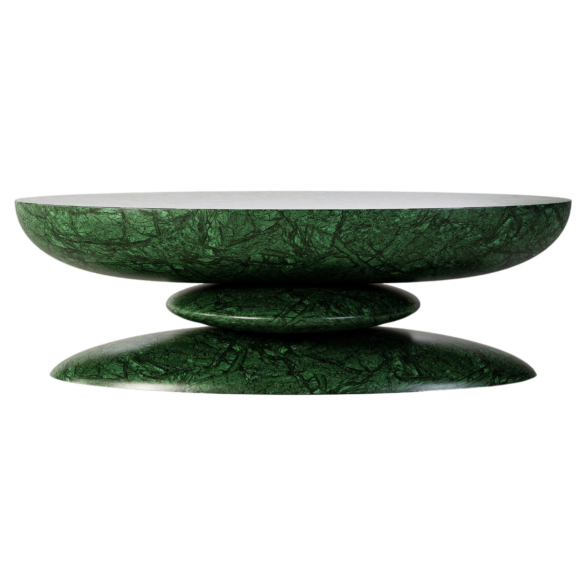 Sculptural Green Marble Coffee Table with Organic Fluid Form by House ...
