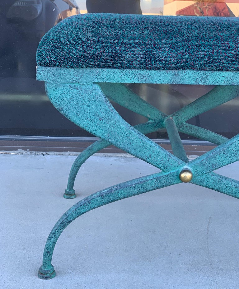Verdigris Bench in Vintage Italian Modernist Style Solid Iron For Sale ...