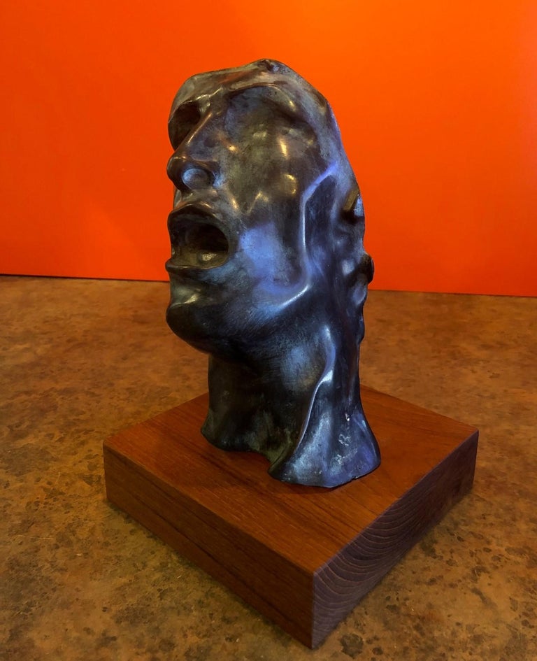 Verdigris Bronze Mask "Study of the Human Face" Sculpture by Auguste ...