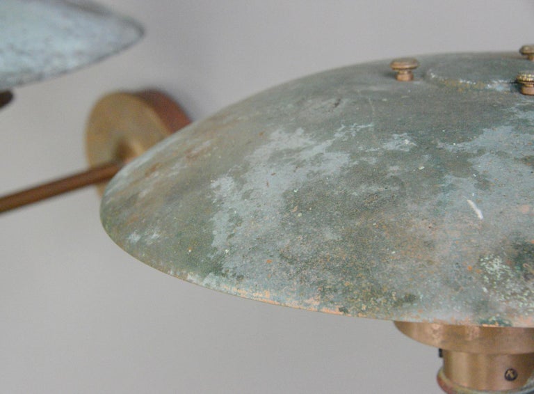 Verdigris Copper PH5 Louis Poulson Wall Lights, circa 1950s at 1stDibs
