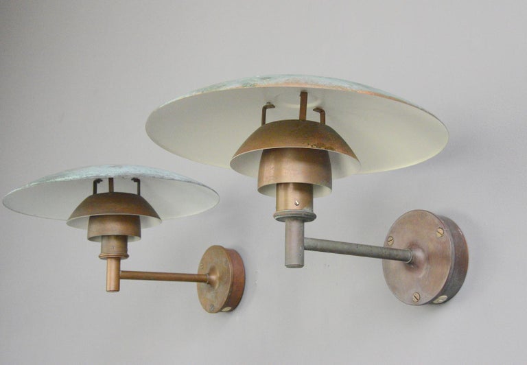 Verdigris Copper PH5 Louis Poulson Wall Lights, circa 1950s at 1stDibs