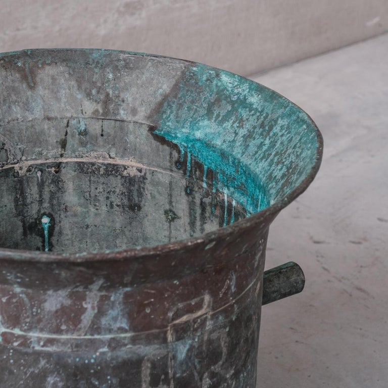 Verdigris Industrial Copper Vat Planter For Sale at 1stDibs