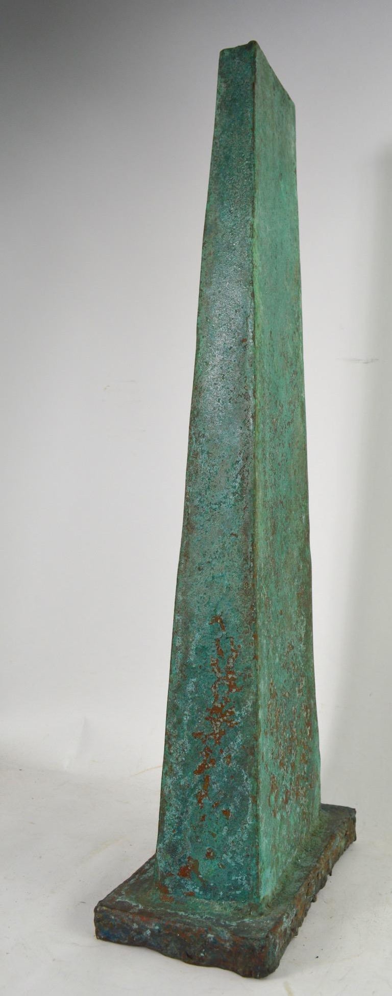 Verdigris Monolith Form Brutalist Sculpture by noted sculptor Jack ...
