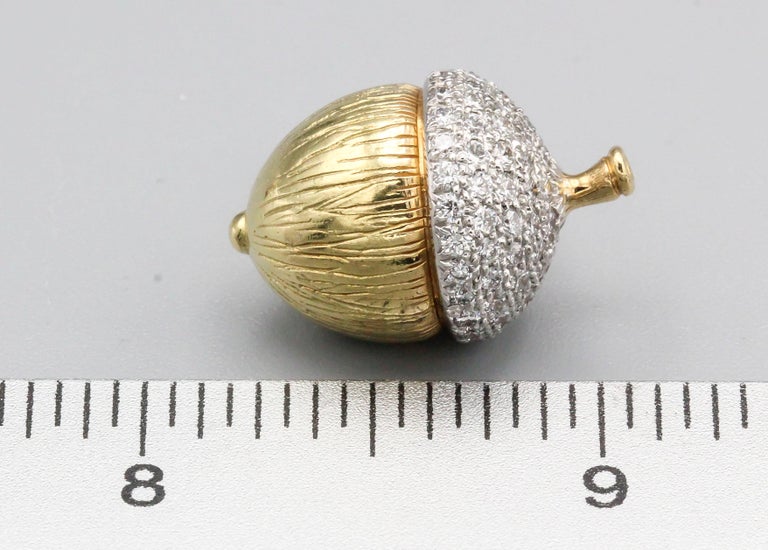 Verdura Diamond and 18 Karat Gold Acorn Earrings at 1stDibs | acorn earings