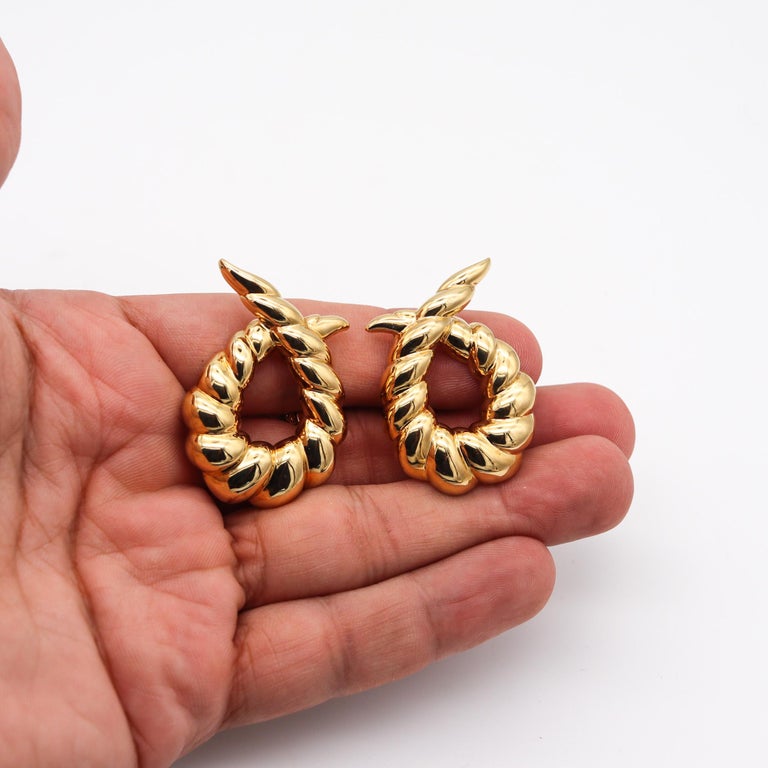Verdura Milan 1952 Iconic Twisted Horns Clips on Earrings Solid 18Kt ...