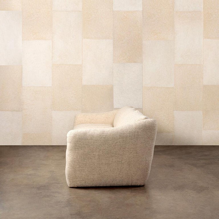 Kelly Wearstler Verge Ivory Upholstered 3-Seat Sofa For Sale at 1stDibs