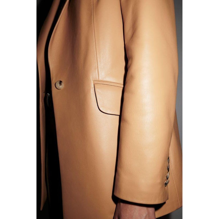 Verheyen London Chesca Oversize Blazer in Camel Leather - Size 10 For ...