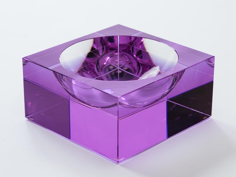 Veritas Lavender Concave Glass Square Vide Poche at 1stDibs