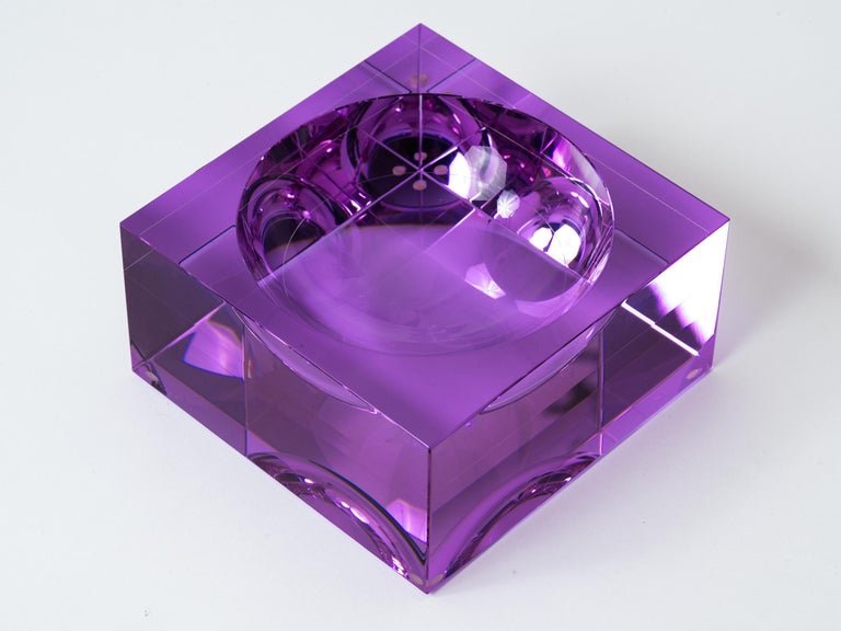 Veritas Lavender Concave Glass Square Vide Poche at 1stDibs