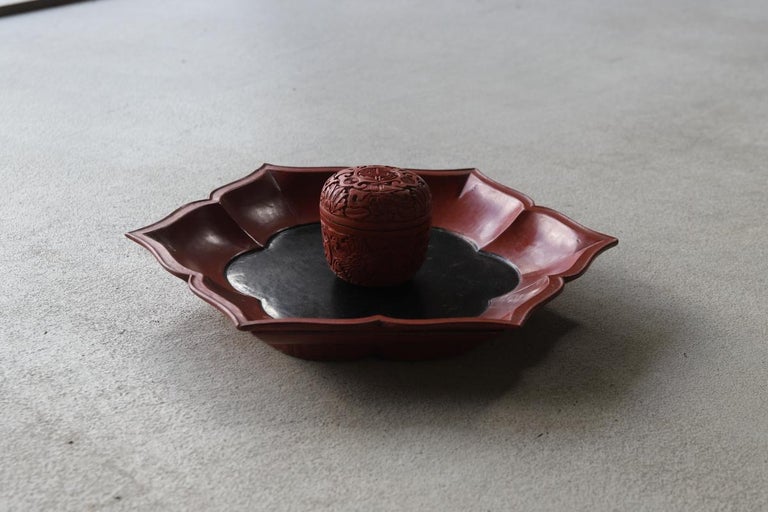 Vermillion Lacquer Rinka Tray/Chinese Antique/14th-17th century/Tea ...