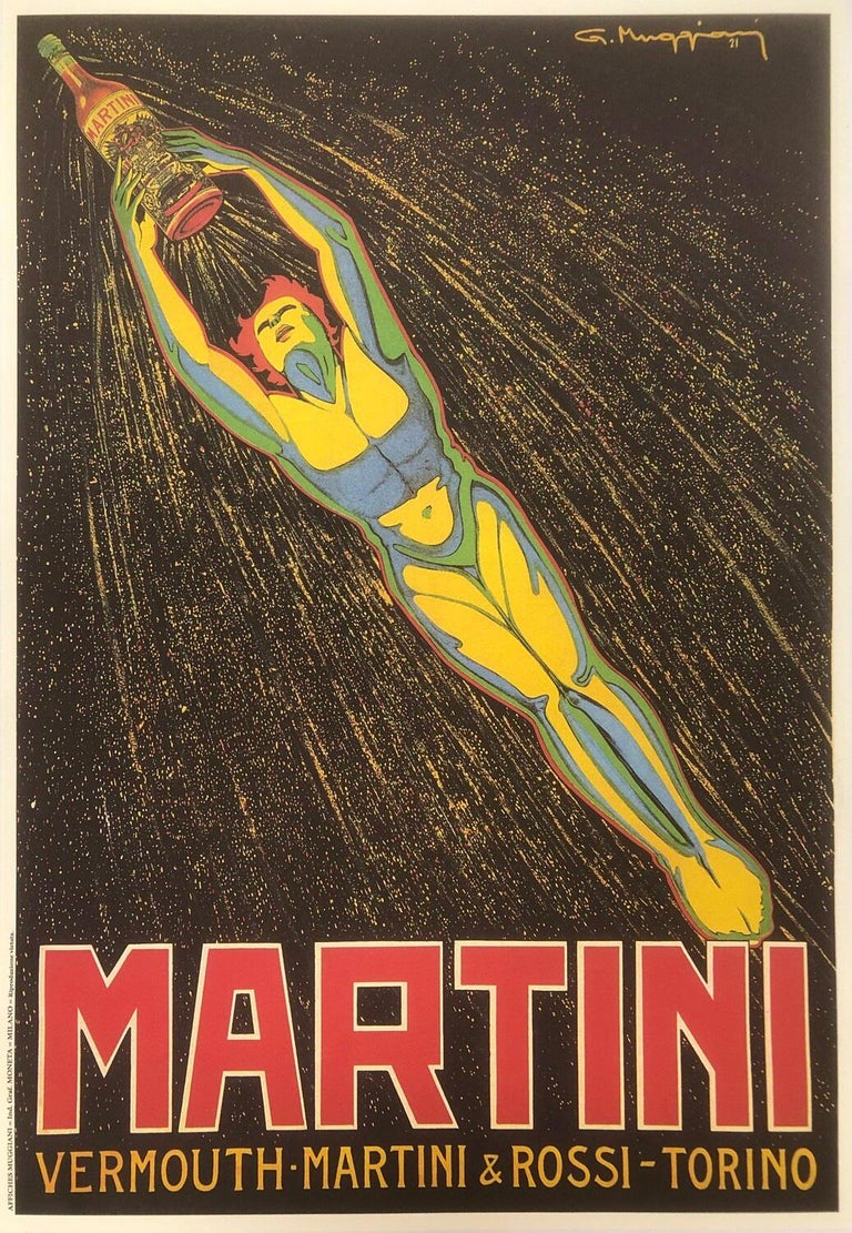Vermouth Martini, 1980's Vintage Italian Alcohol Advertising Poster ...