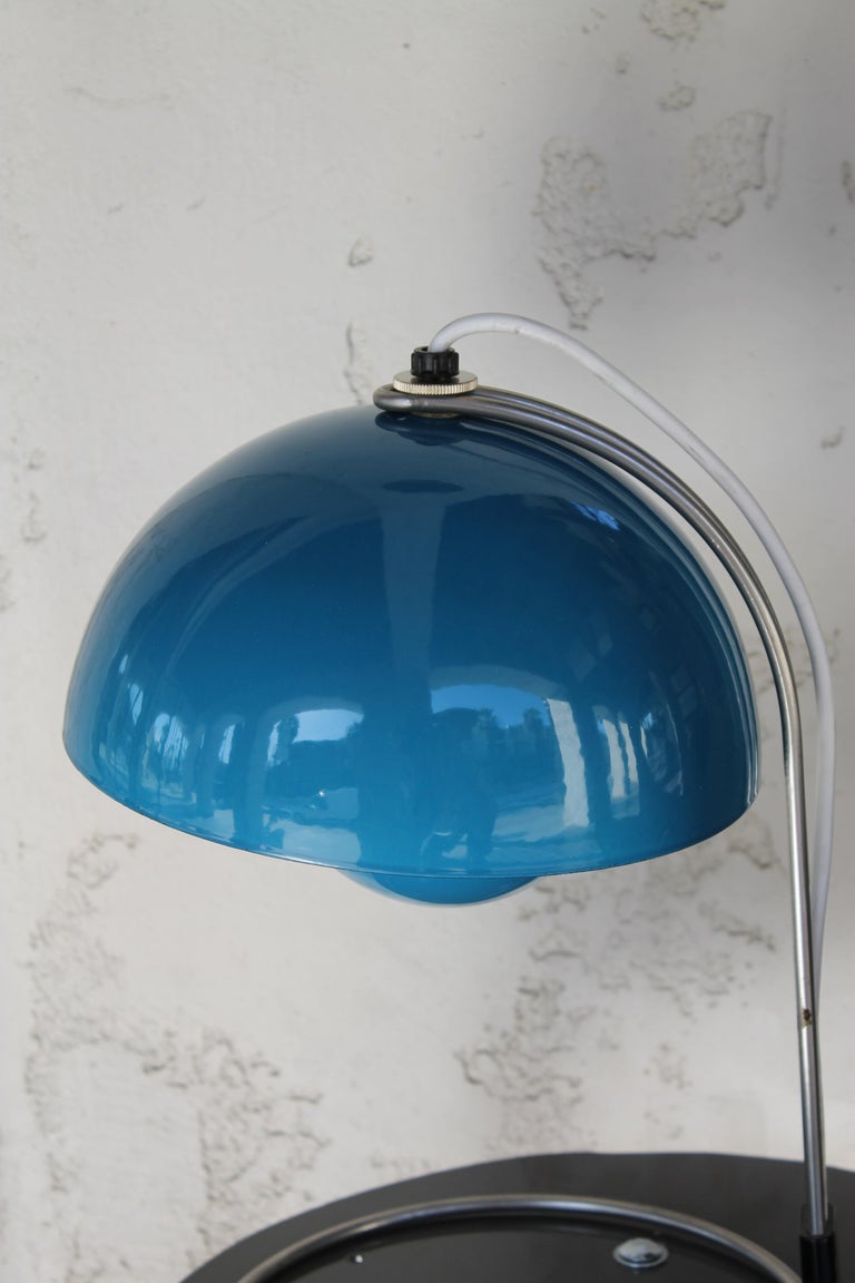 Verner Panton Blue VP4 Flower Pot Table Lamp at 1stDibs