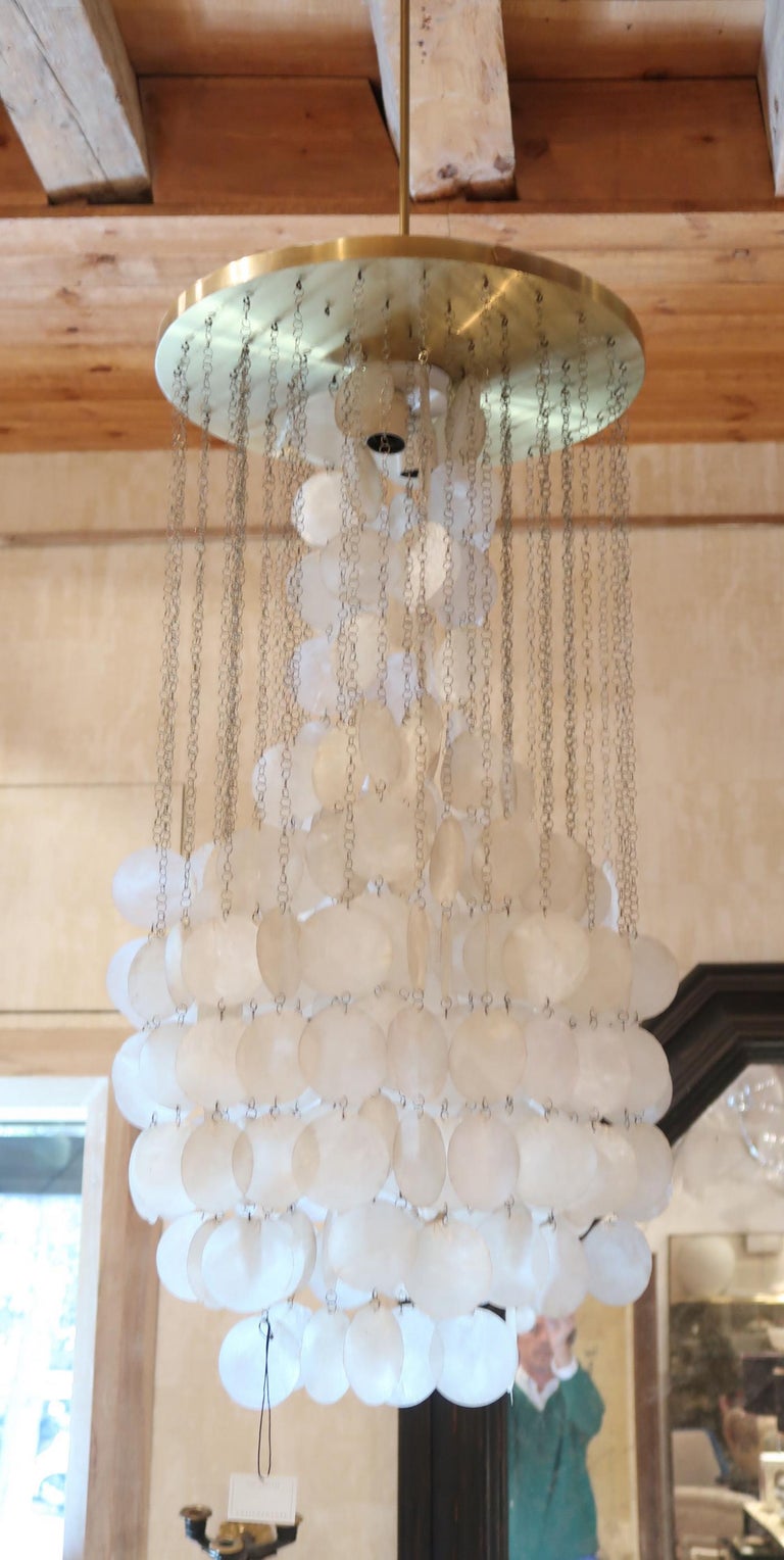 Verner Panton Brass and Mother of Pearl Midcentury Danish Ceiling Lamp ...