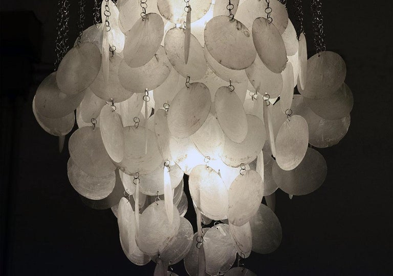 Verner Panton Chandelier in Mother of Pearl For Sale at 1stDibs