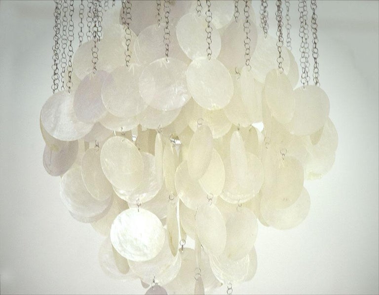 Verner Panton Chandelier in Mother of Pearl For Sale at 1stDibs