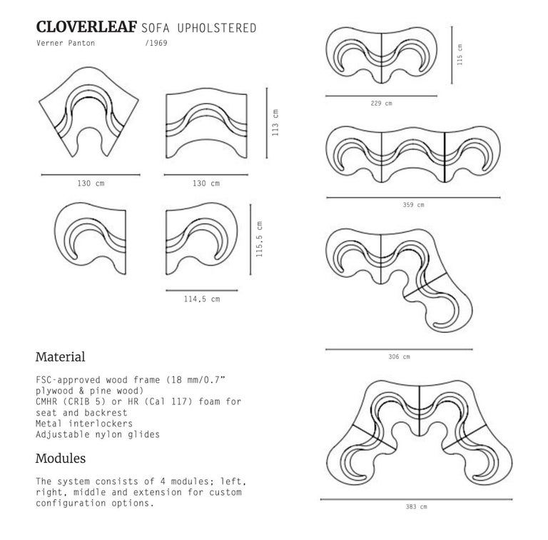 Verner Panton Cloverleaf Sofa 5 Sections for Verpan For Sale at 1stDibs