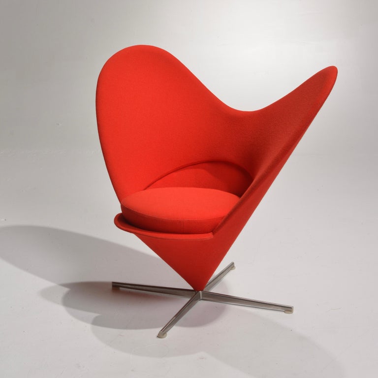 Verner Panton Cone Heart Chair for Vitra, 2 in Stock For Sale at 1stDibs