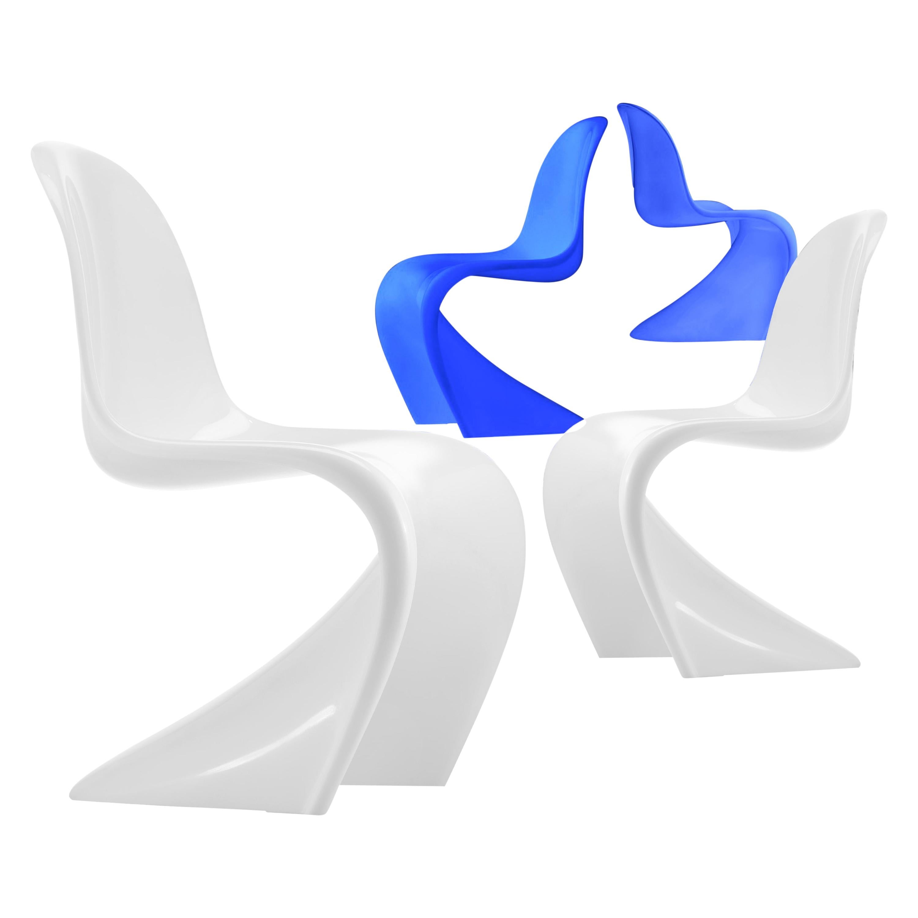 White Molded Plastic 'S' Chairs by Verner Panton for Vitra at 1stDibs