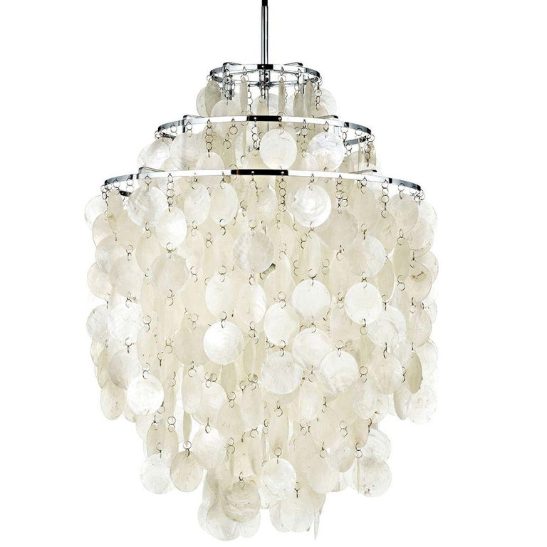 Verner Panton 'Fun 0DM' Pendant Lamp in Sea Shells and Chrome for ...