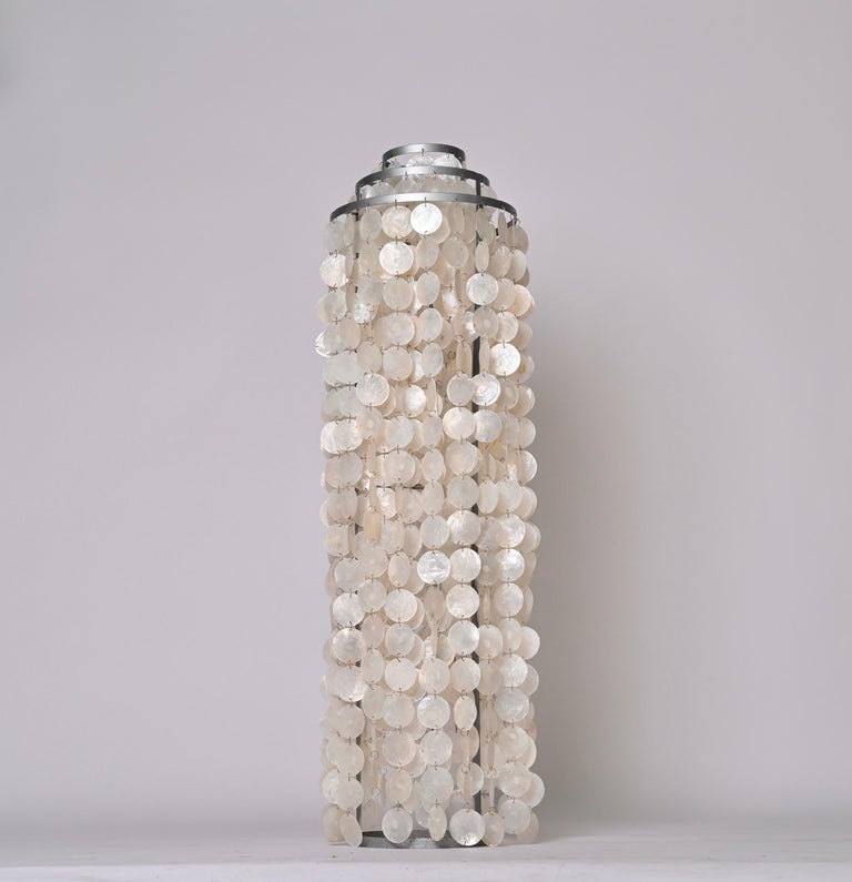 Verner Panton Fun 1 STM Shell Floor Lamp with Frame Aluminum Lighting, 1960s For Sale at 1stDibs