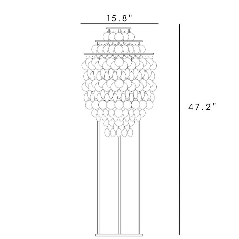 Verner Panton 'Fun 1STM' Floor Lamp in Sea Shells and Brass for Verpan ...