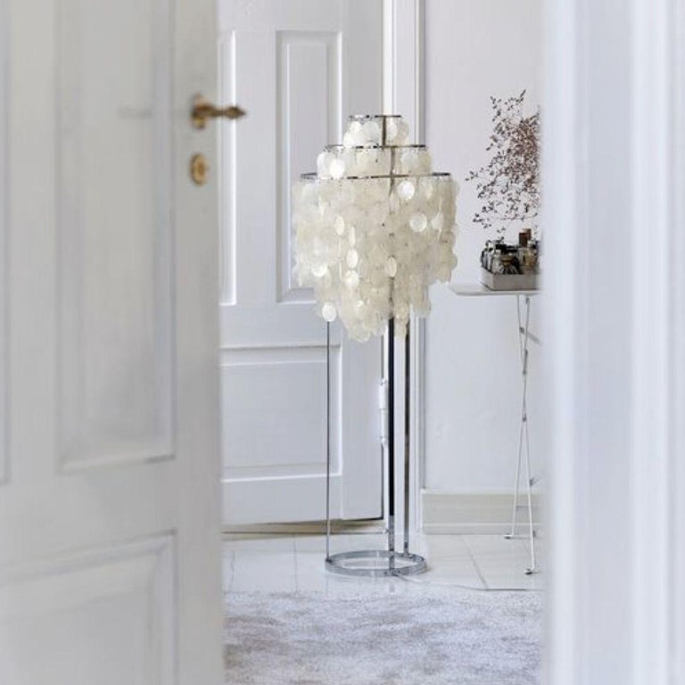 Verner Panton 'Fun 1STM' Floor Lamp in Sea Shells and Chrome for Verpan ...