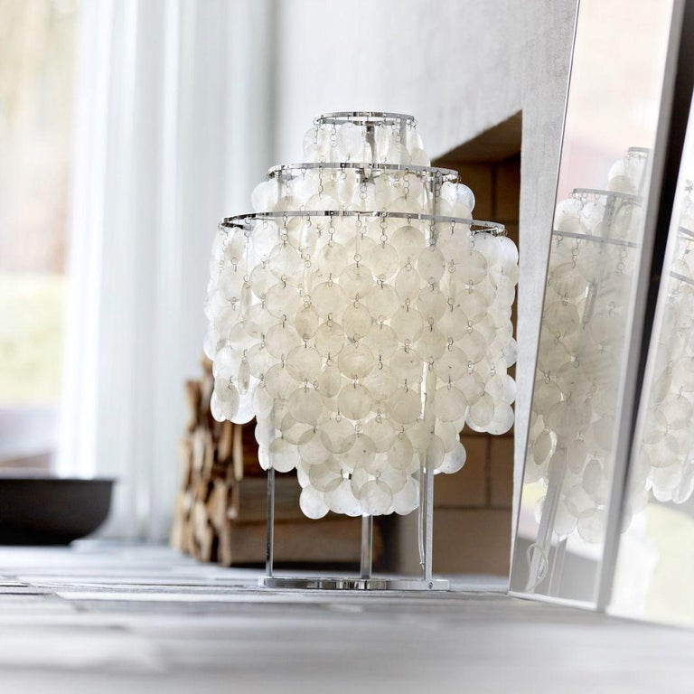 Verner Panton 'Fun 1TM' Table Lamp in Sea Shells and Chrome for Verpan ...