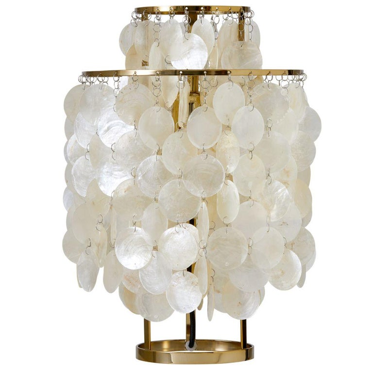 Verner Panton 'Fun 2TM' Table Lamp in Sea Shells and Chrome for Verpan ...