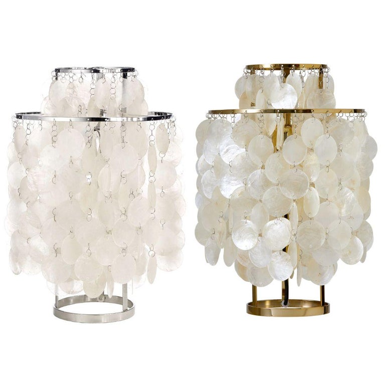 Verner Panton 'Fun 2TM' Table Lamp in Sea Shells and Chrome for Verpan ...