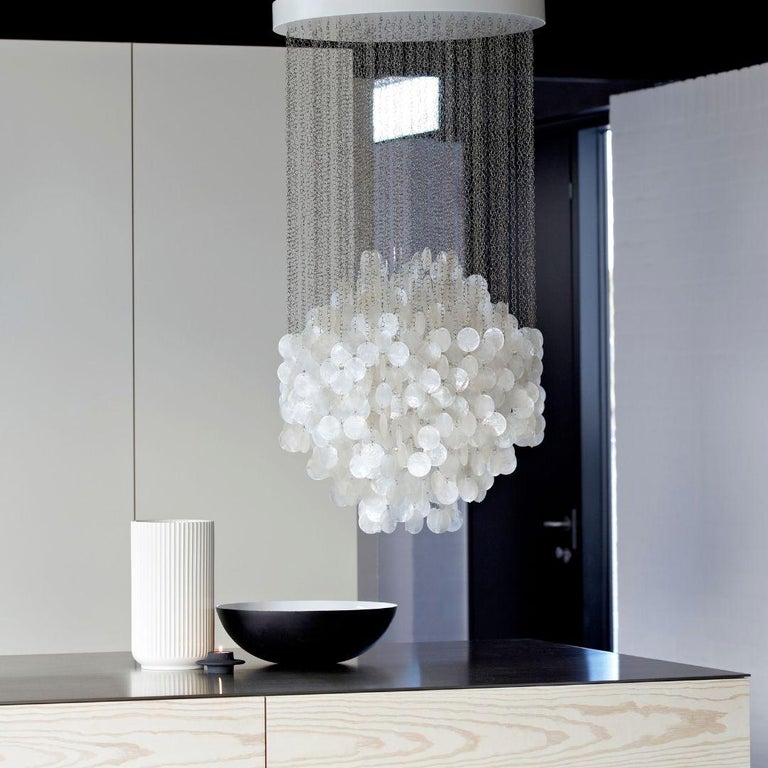 Verner Panton ''Fun 3DM'' Chandelier Lamp in Sea Shells and Chrome for ...