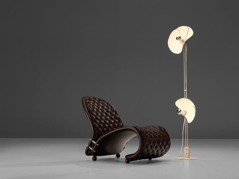 Verner Panton Iconic Lounge Chair in Leather with Olivier Mourgue Floor ...