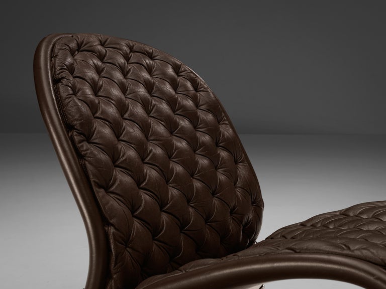 Verner Panton Iconic Lounge Chair in Leather with Olivier Mourgue Floor ...