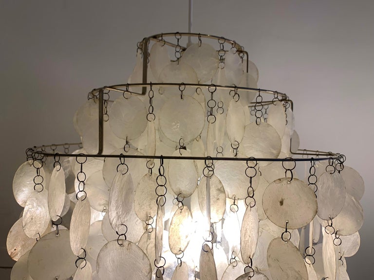 Verner Panton Mother of Pearl FUN 1DM Pendant Lamp by J. Lüber For Sale ...