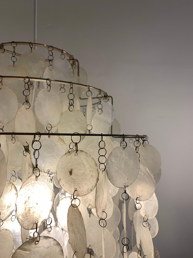 Verner Panton Mother of Pearl FUN 1DM Pendant Lamp by J. Lüber For Sale ...