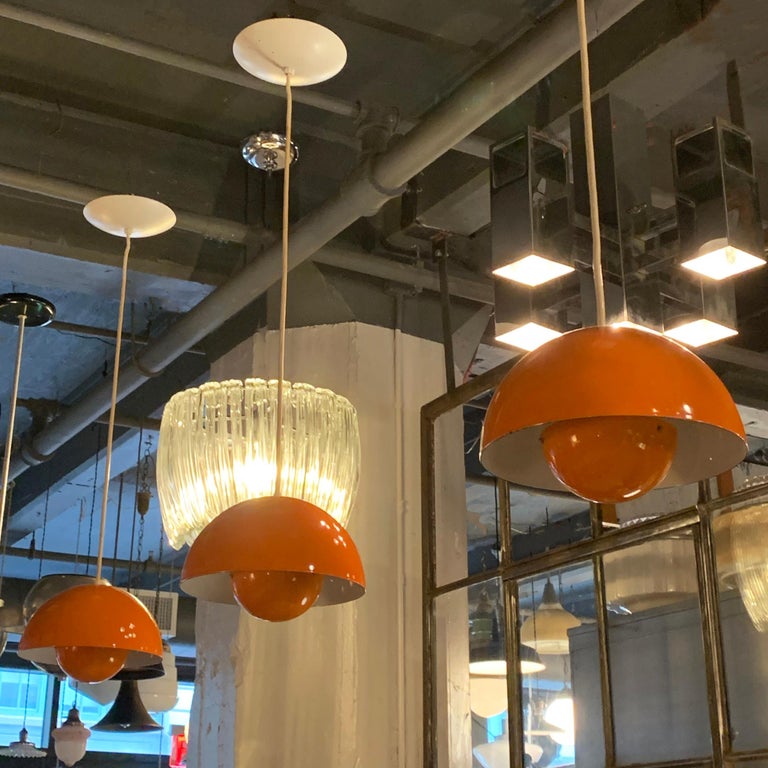 Verner Panton Orange Flower Pot Pendant Lights For Louis Poulsen at 1stDibs