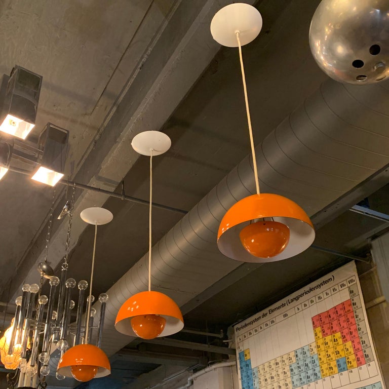 Verner Panton Orange Flower Pot Pendant Lights For Louis Poulsen at 1stDibs