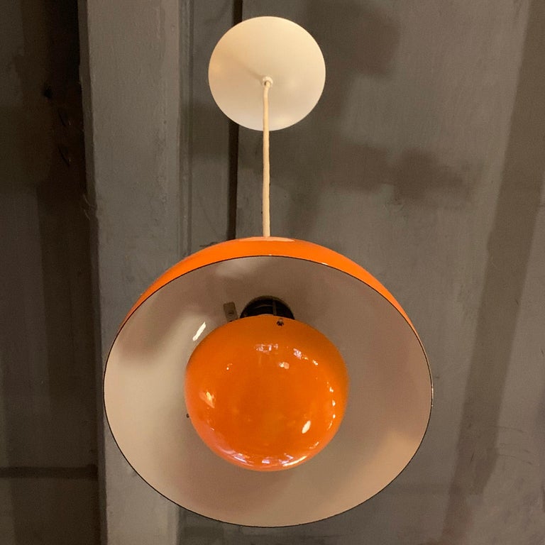 Verner Panton Orange Flower Pot Pendant Lights For Louis Poulsen at 1stDibs