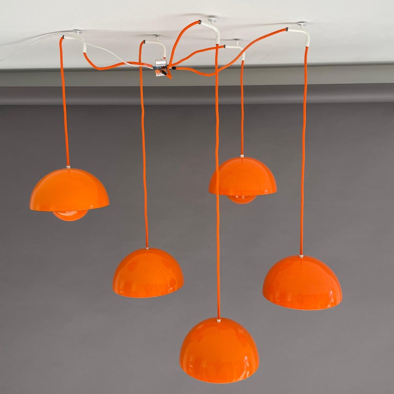 Verner Panton Set Five “Flower Pot” Ceiling Lights Model No. 16562 ...