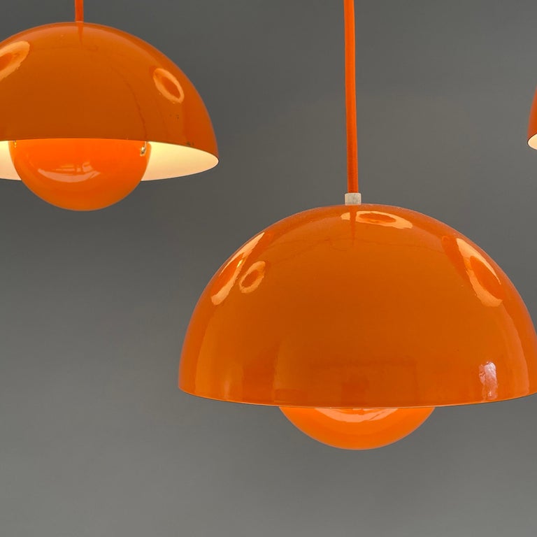 Verner Panton Set Five “Flower Pot” Ceiling Lights Model No. 16562 ...