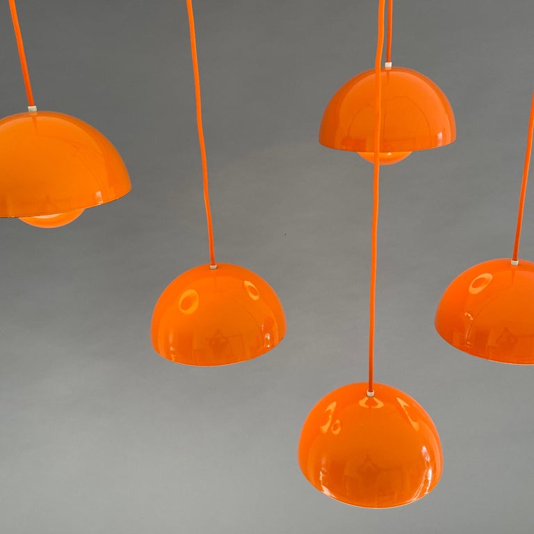 Verner Panton Set Five “Flower Pot” Ceiling Lights Model No. 16562 ...