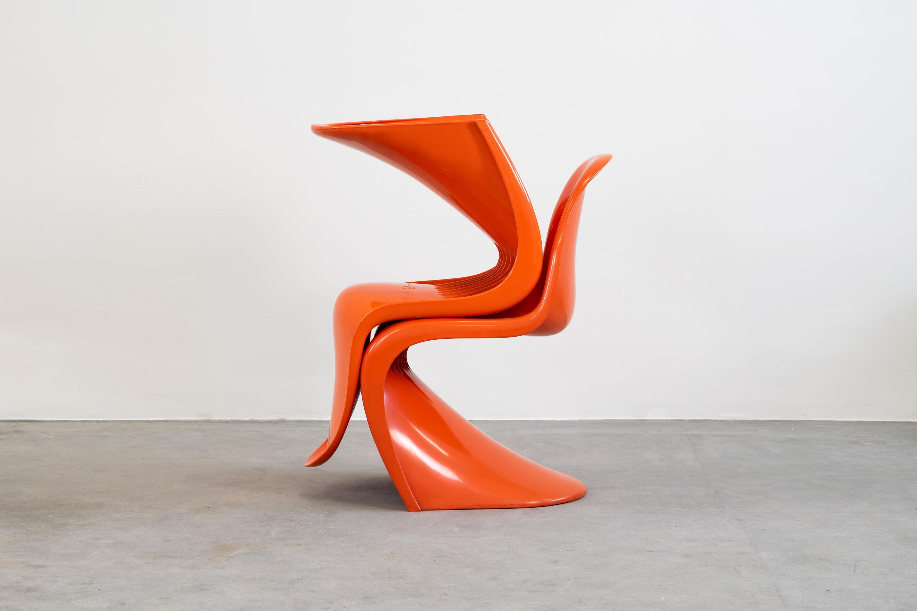 Verner Panton Set of Four Orange Panton Chairs by Herman Miller 1970s ...