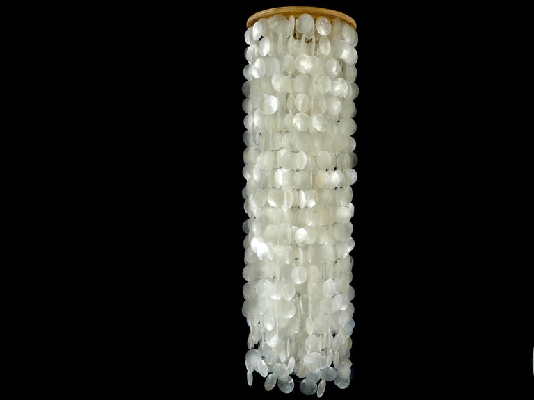 Verner Panton Style Mother of Pearl Chandelier, 1970s at 1stDibs