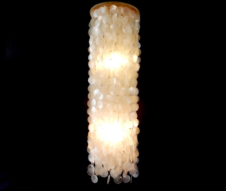 Verner Panton Style Mother of Pearl Chandelier, 1970s at 1stDibs