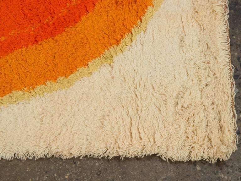 Verner Panton Style Rya Rug, Orange For Sale at 1stDibs