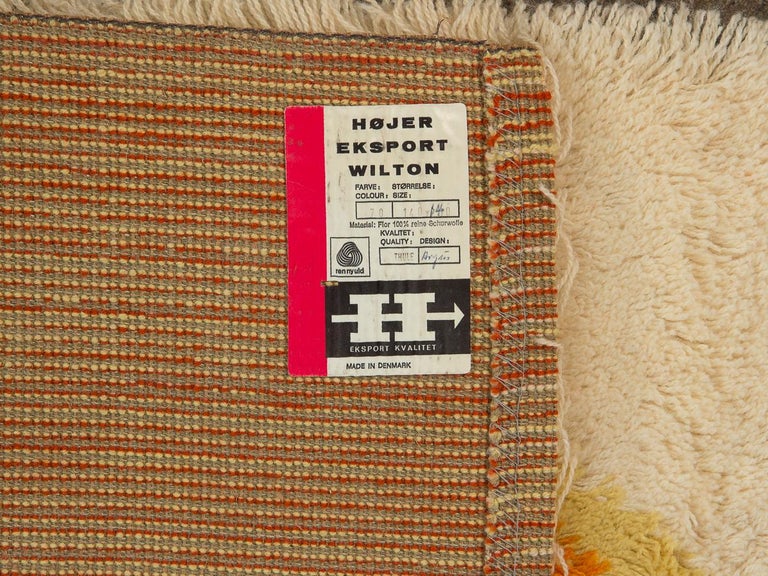 Verner Panton Style Rya Rug, Orange For Sale at 1stDibs