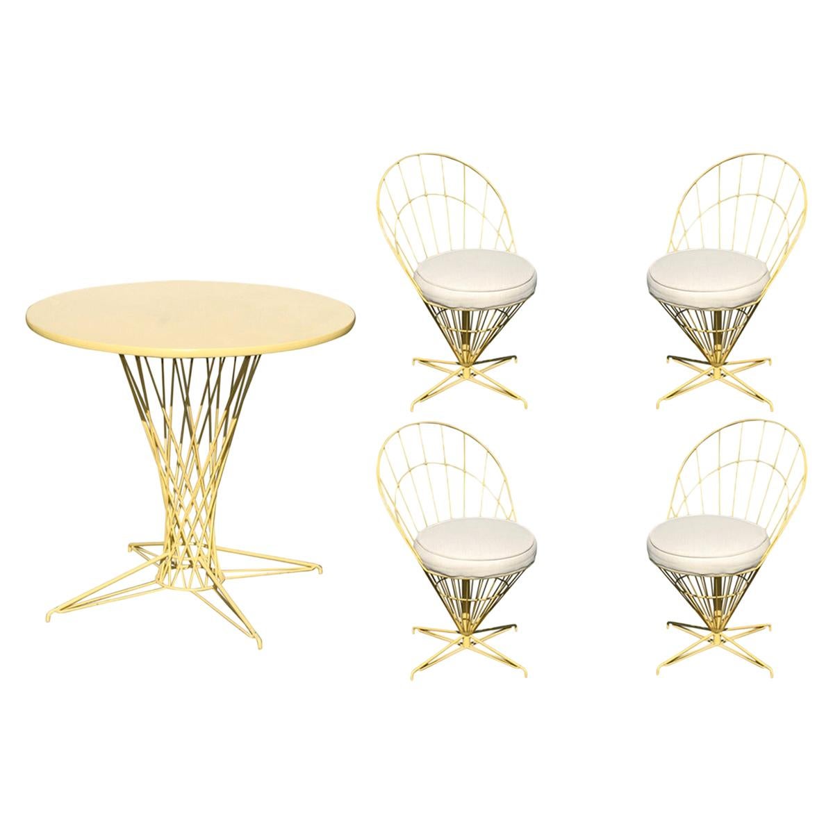 Mid-Century Modern Verner Panton Cream Dining Set or Card Table by ...