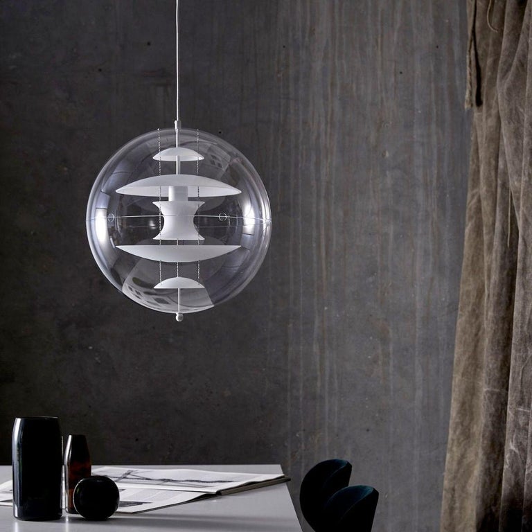 Verner Panton 'VP Globe' Pendant in Hand Blown Opal Glass and Acrylic ...