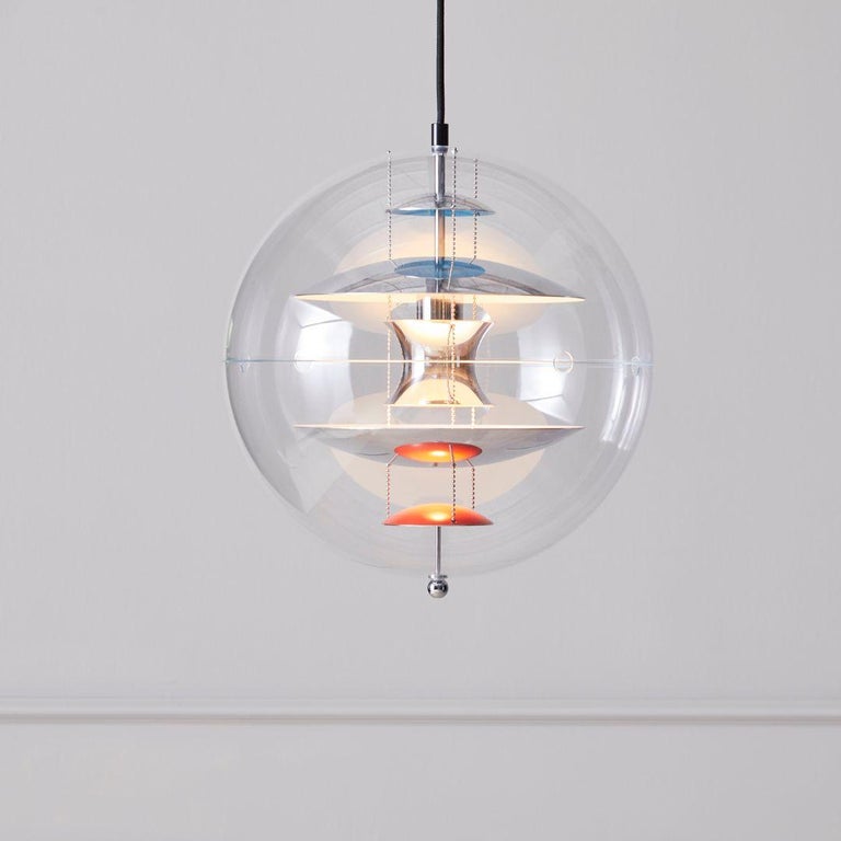 Verner Panton 'VP Globe' Pendant Lamp in Brushed Aluminum and Acrylic ...