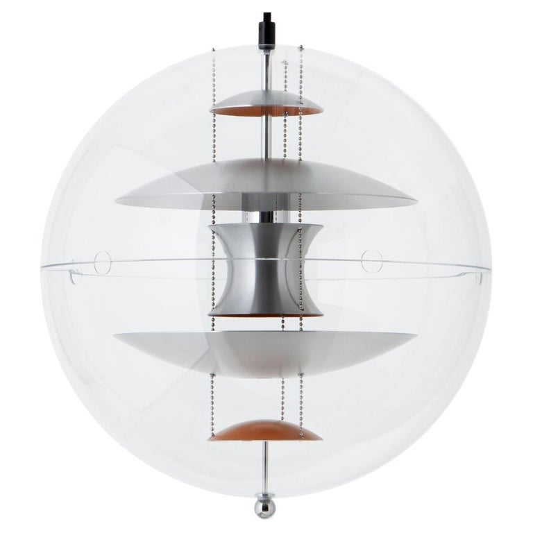 Verner Panton 'VP Globe' Pendant Lamp in Brushed Aluminum and Acrylic ...