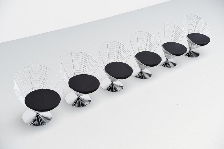Verner Panton Wire Cone Chairs Fritz Hansen Denmark, 1988 at 1stDibs